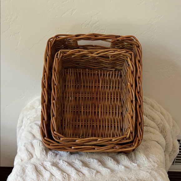 Pottery Barn | Accents | Pottery Barn Natural Wicker Nesting Basket Set ...